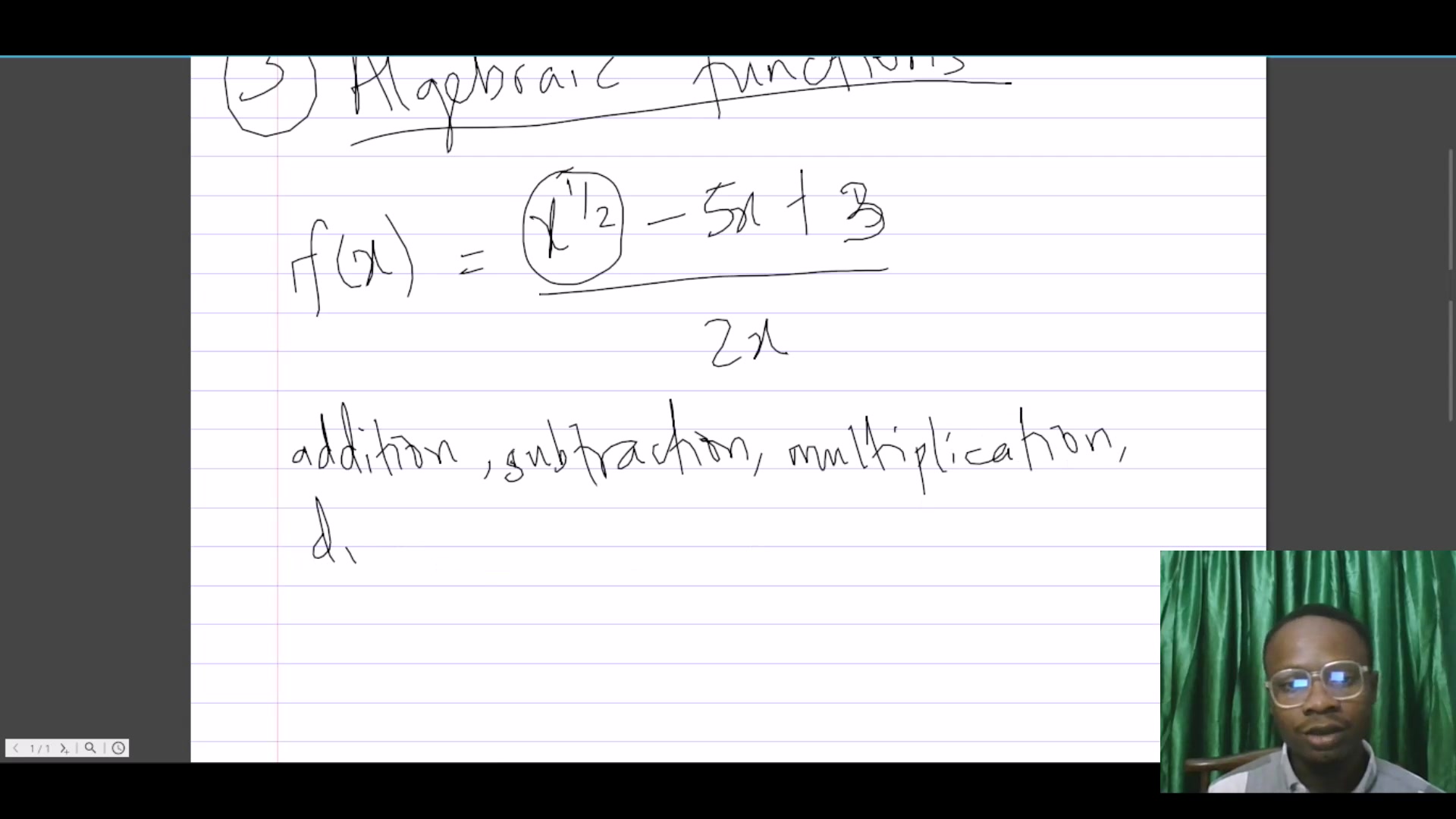 Algebraic functions - Kinds of Real-Valued Functions | Functions and Their Graphs - Single ...