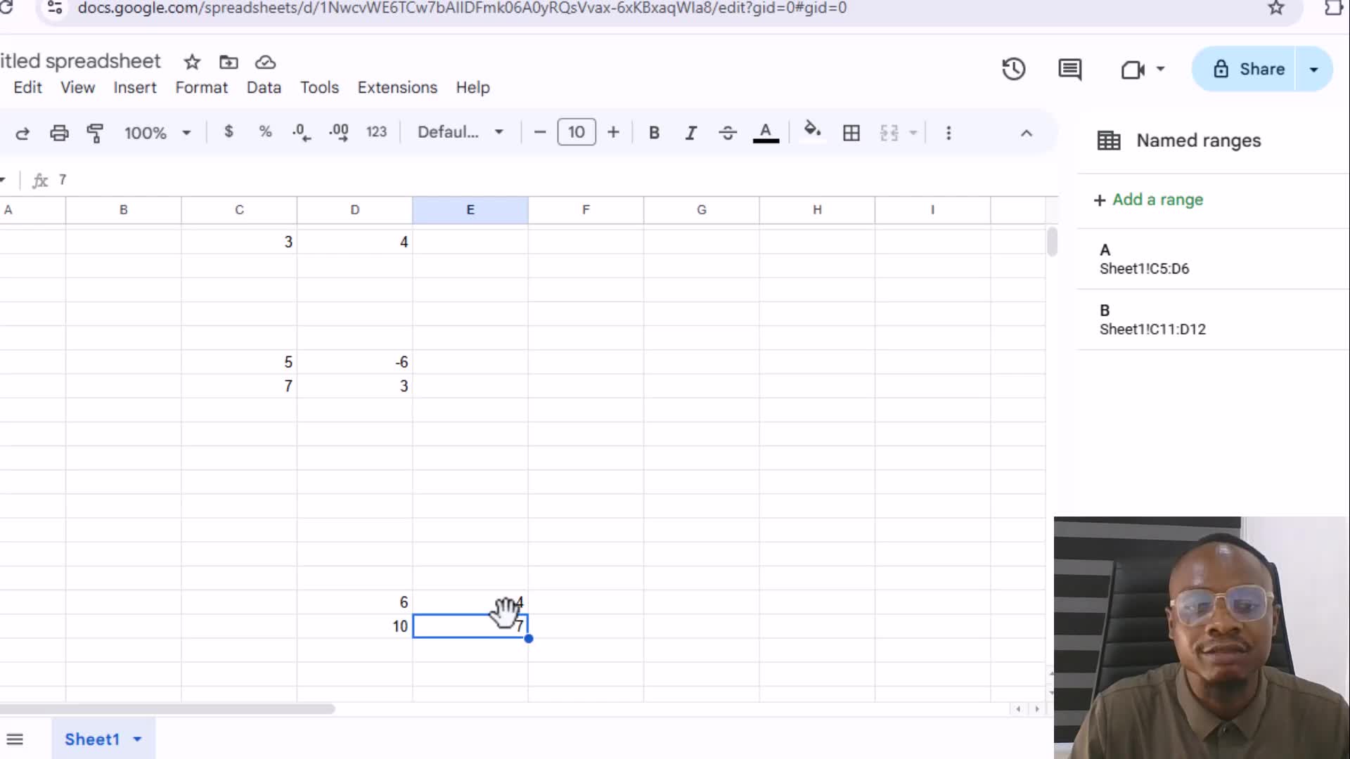 MS-Excel (Google Sheets) - Computer-Aided Handling | Matrices ...