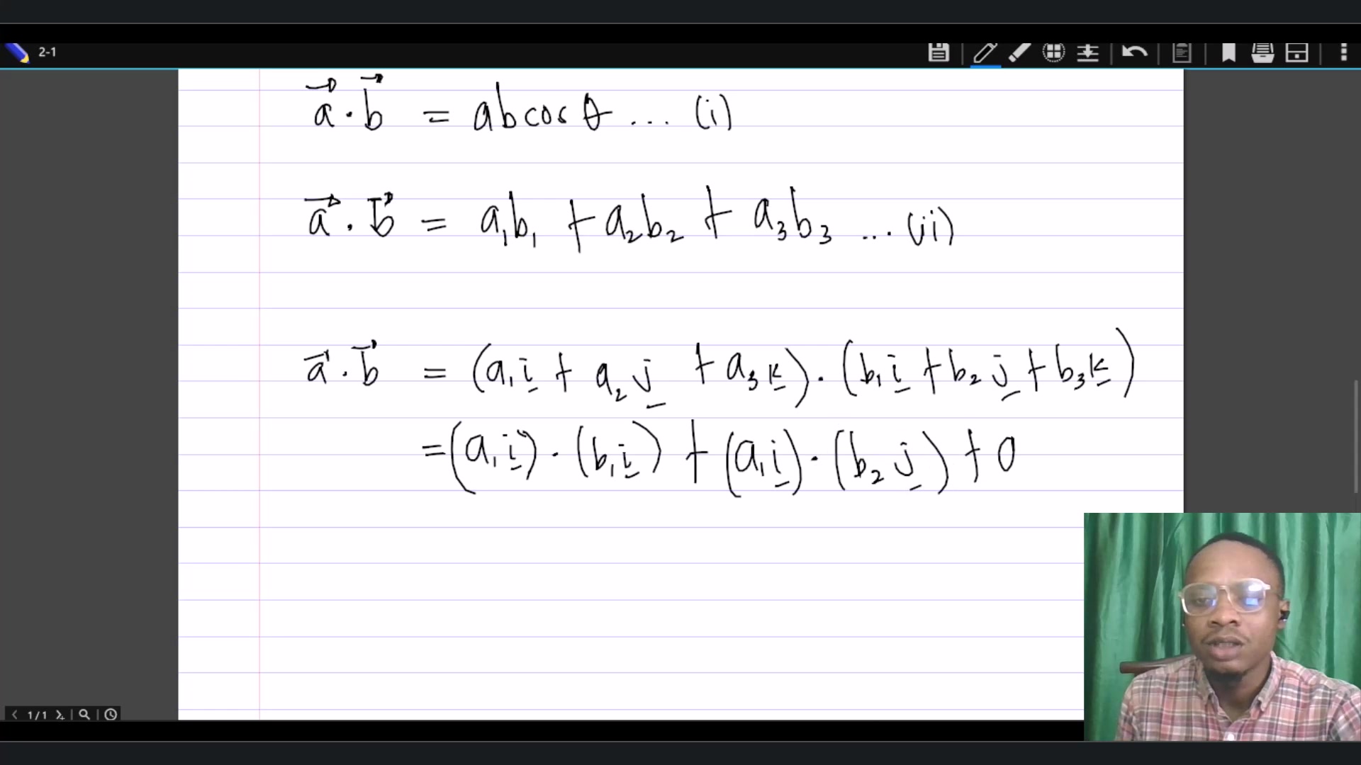 Scalar products (1) - Scalar and Vector Products | Calculus of Scalar ...