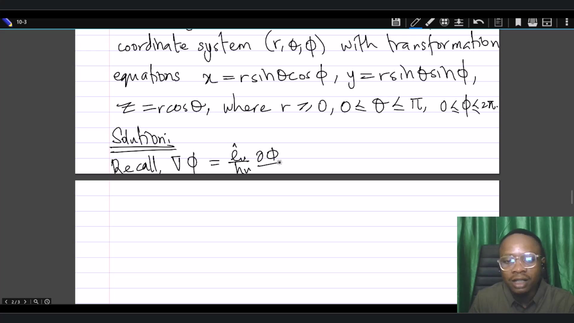 Worked examples (1) - Orthogonal Curvilinear Coordinates (3) | Calculus ...