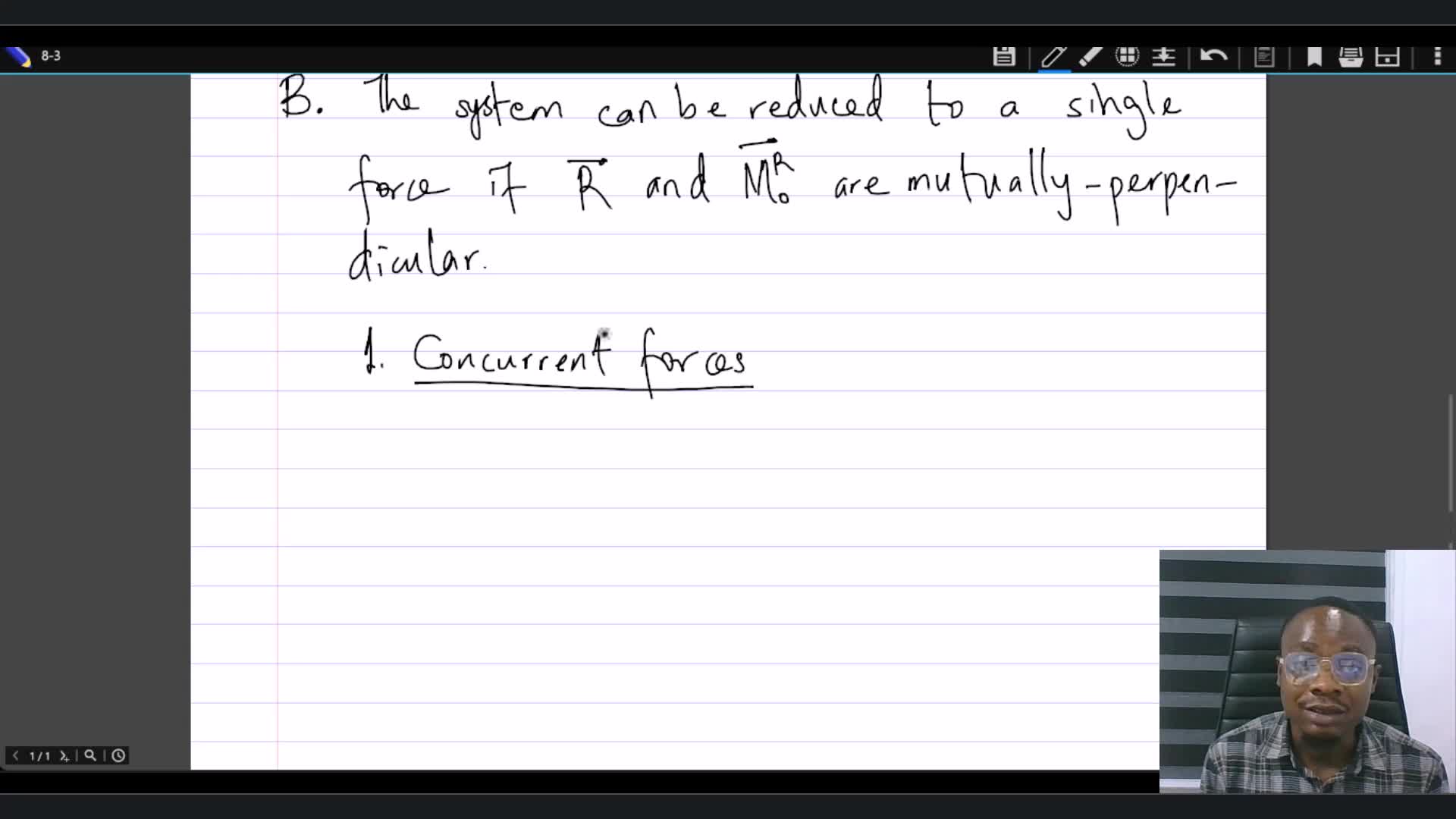 Reduction to a single force or couple - General Systems of Forces ...