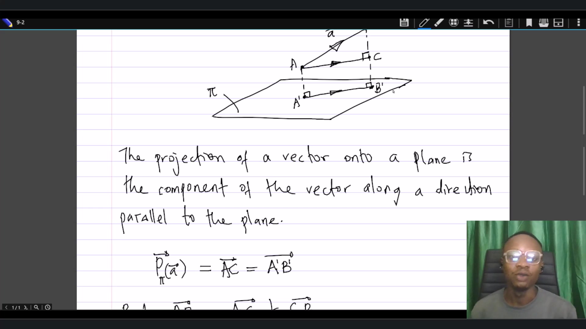 Onto a plane - Vector Projections | Vector Algebra and Geometry ...