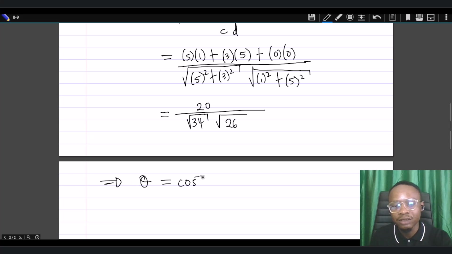 Worked examples (4) - Scalar Products | Vector Products and Vector ...