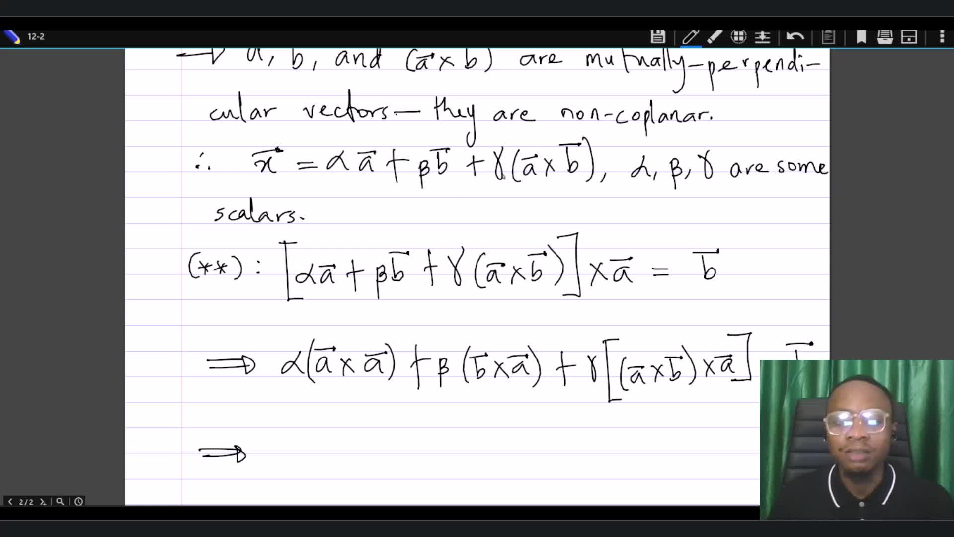 Worked examples (1) - Solving Vector Equations | Vector Equations of Lines, Planes, and Conics ...