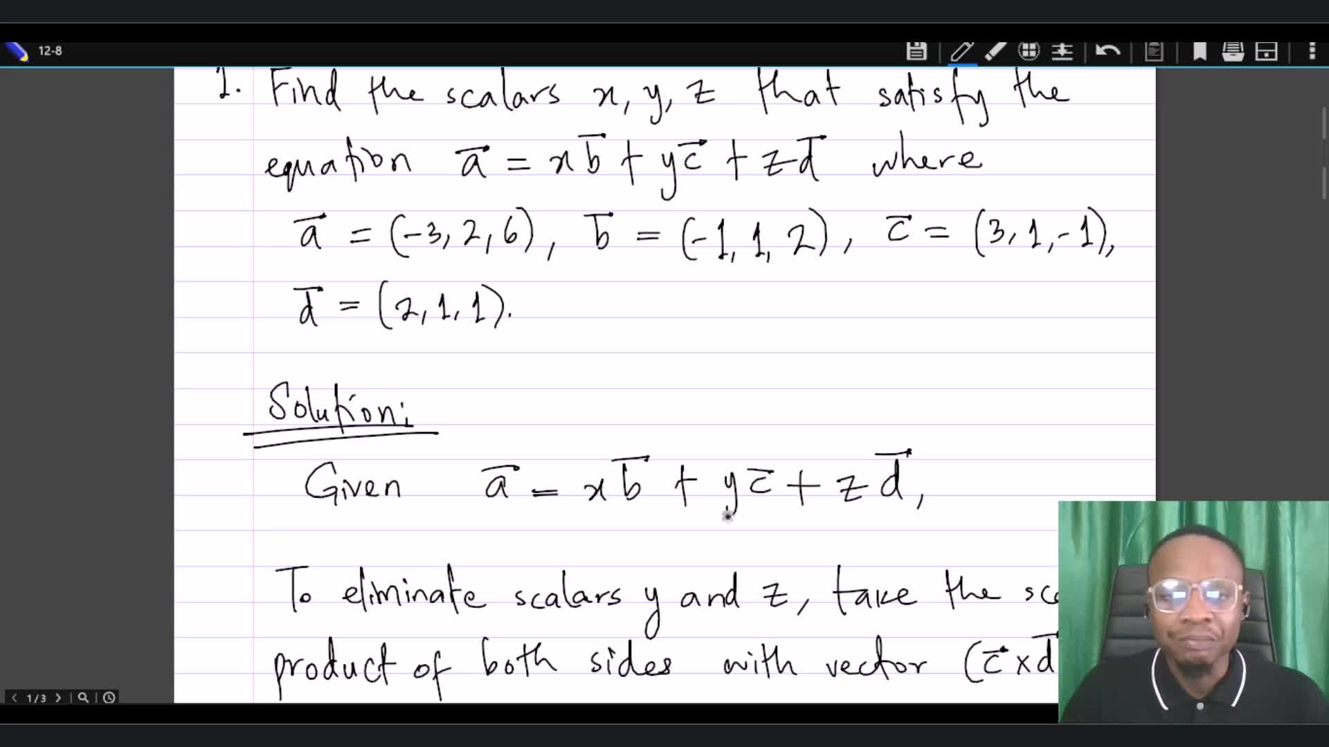 Worked examples (7) - Solving Vector Equations | Vector Equations of ...