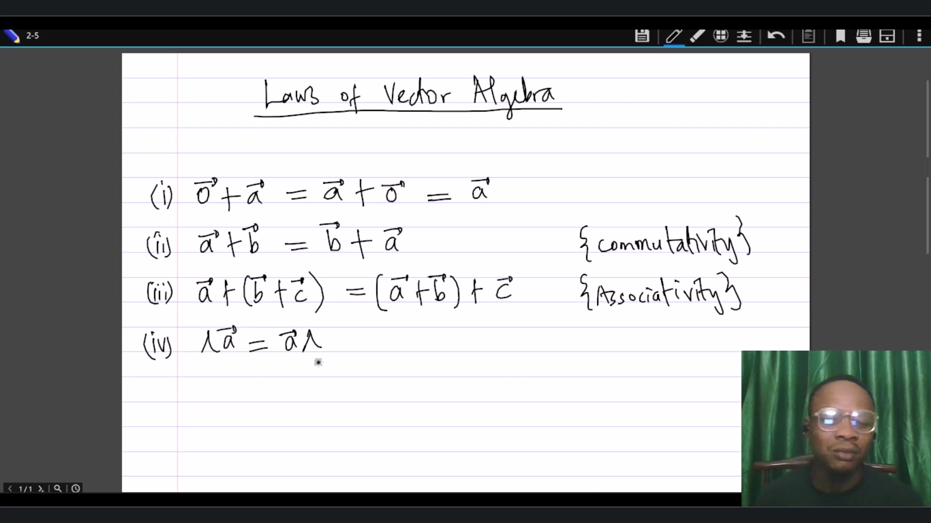 Laws of vector algebra - Vector Algebra | Vector Algebra and Geometry ...