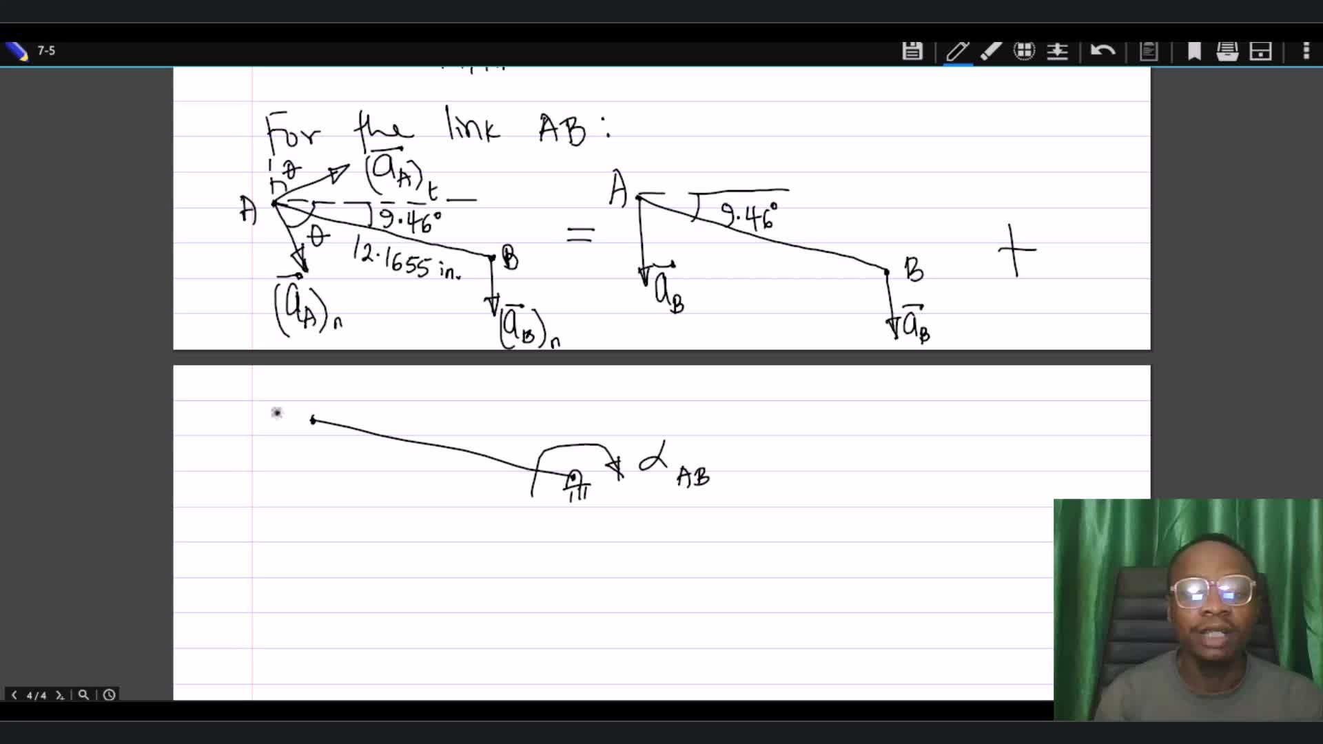 Worked examples (4) - Lesson 5, Relative Acceleration Analysis ...