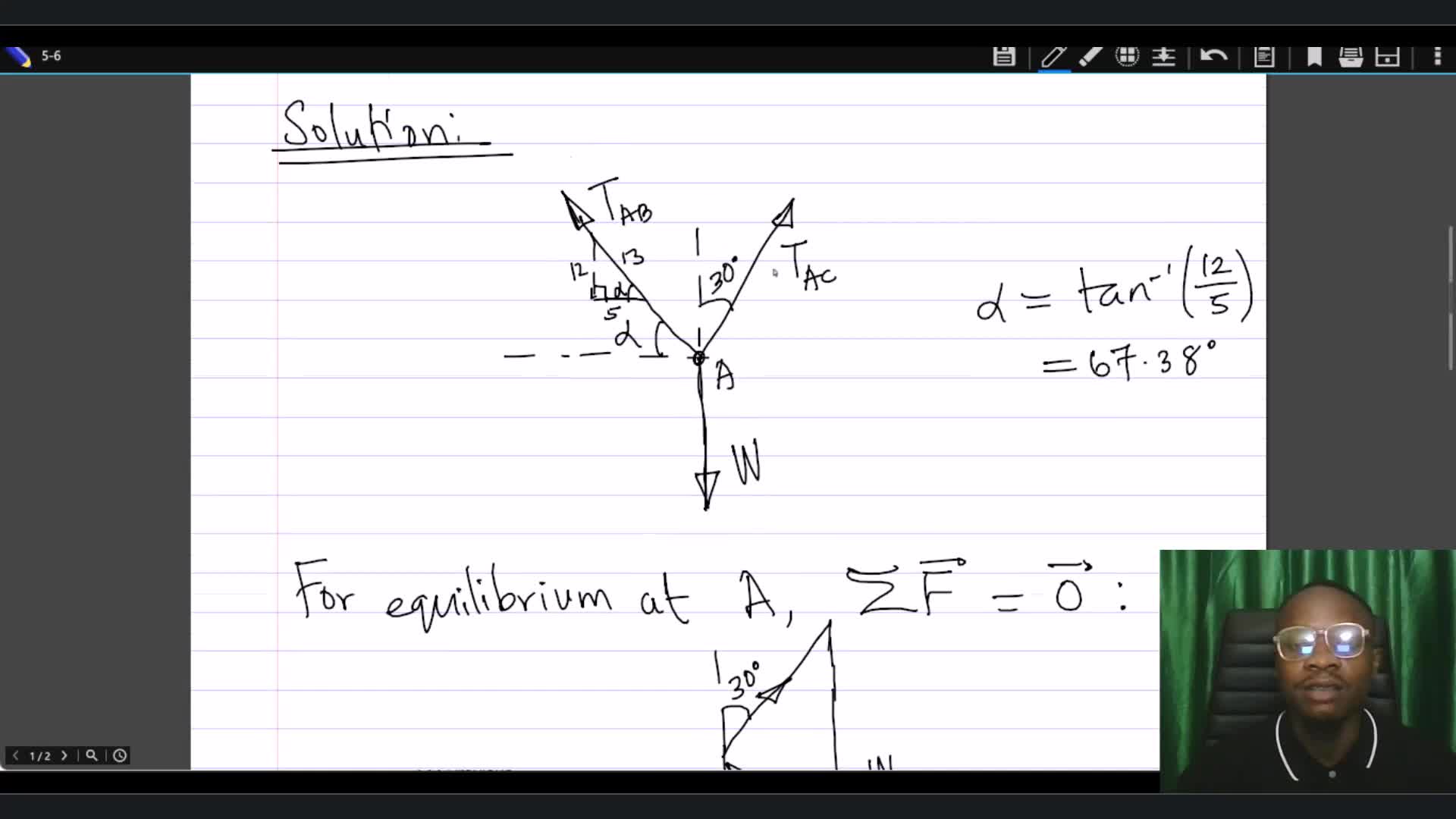 Worked examples (4) - Equilibrium in a Plane | Statics of Particles - Engineering Mechanics ...