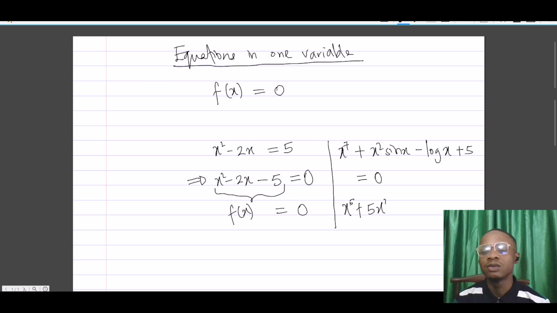 Introduction - Equations in One Variable (1) | Introduction to ...