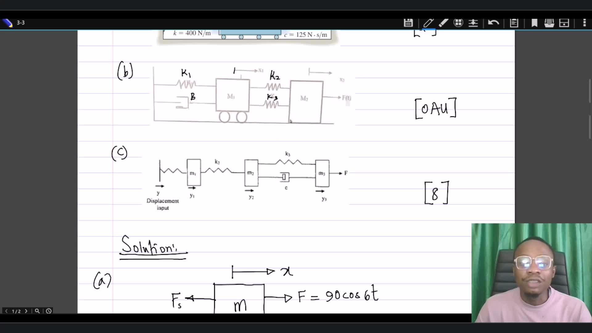 Worked examples (2) - Translation | Introduction to Dynamic Systems and Vibration - Engineering ...