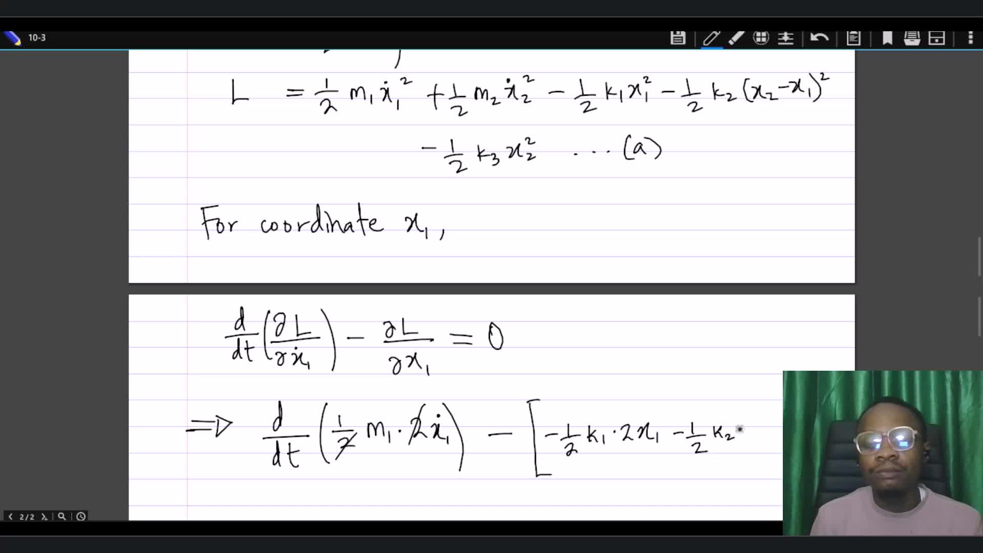 Worked examples (2) - Method of Lagrange's Equations | Introduction to Dynamic Systems and ...