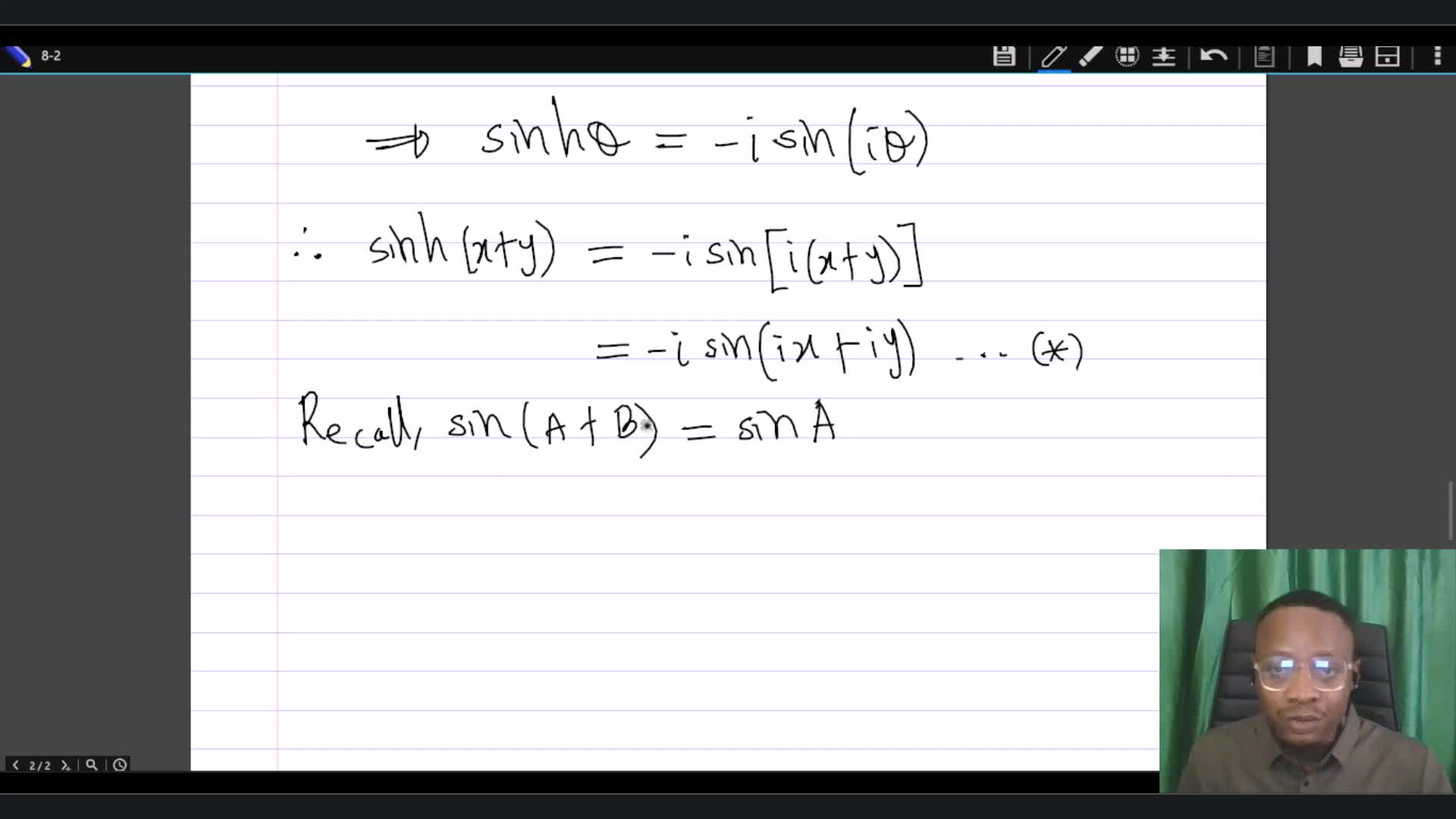 Worked examples (1) - Hyperbolic Functions | Complex Numbers - Mathematical Methods ...